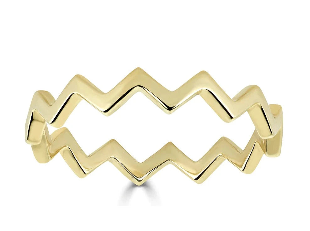 Zig Zag Ring - Yellow Gold – lobo nosara